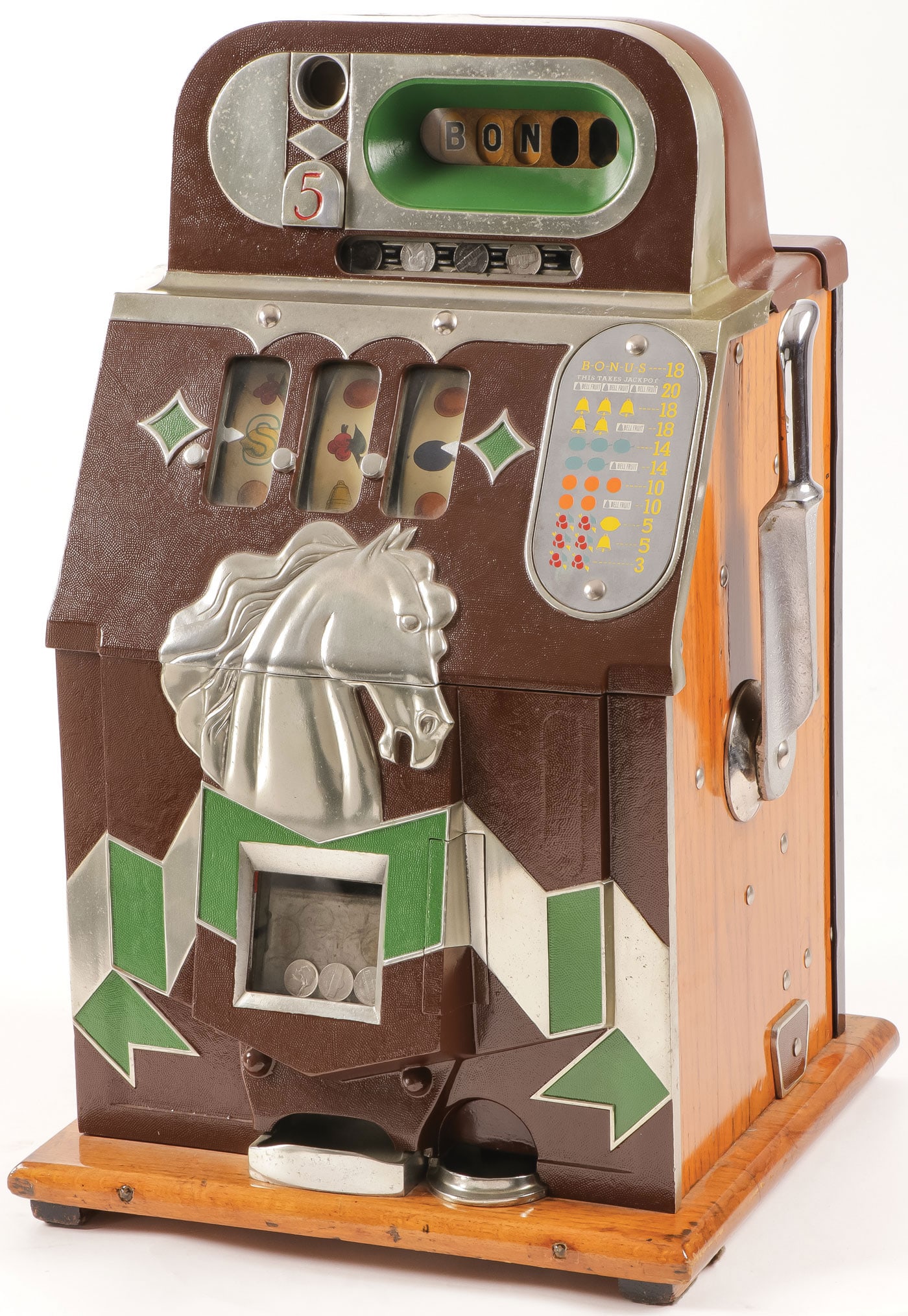 Mills 5 Cent Horsehead Bonus Slot Machine Auction