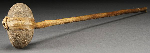 A NATIVE AMERICAN STONE WAR CLUB