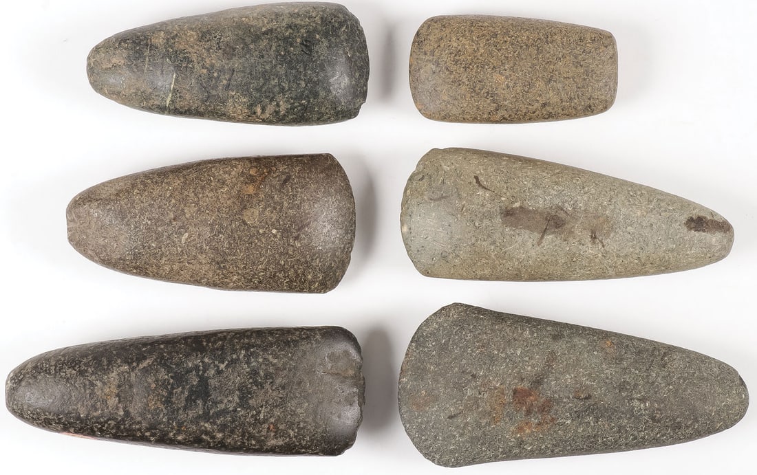 Six Polished Stone Celts Auction