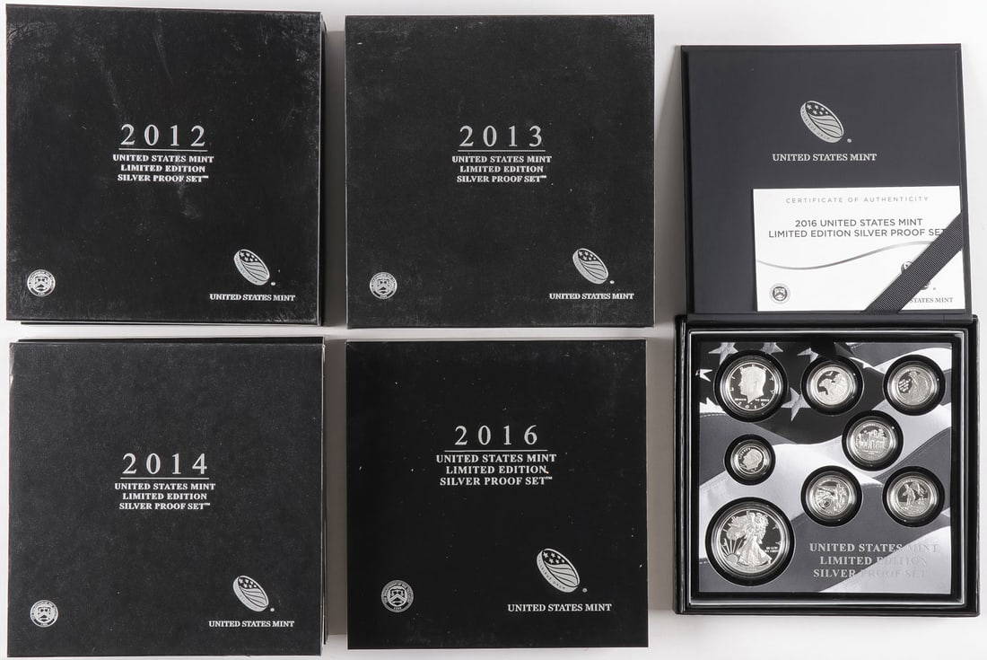 7 Us Mint Limited Edition Silver Proof Sets Auction