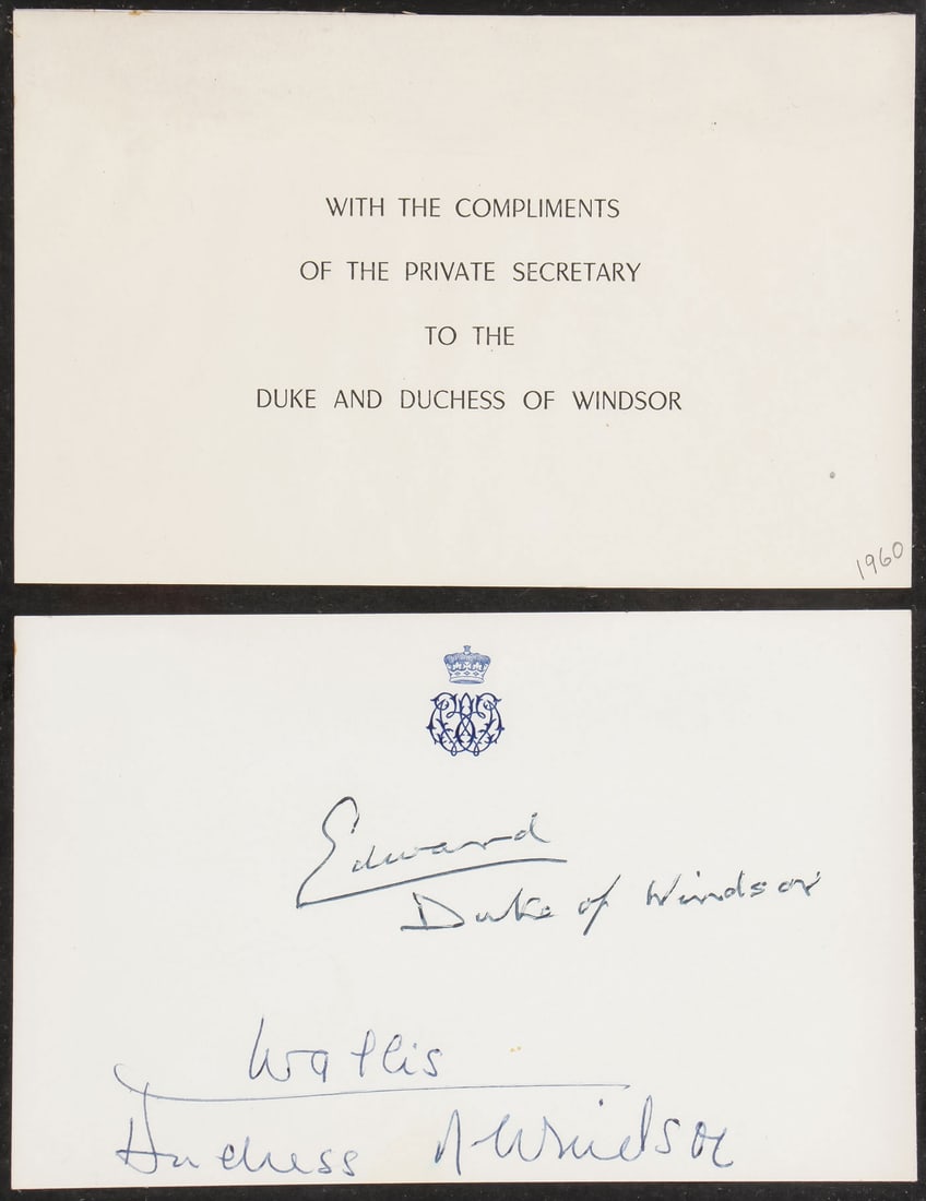 Duke And Duchess Of Windsor Signatures Auction