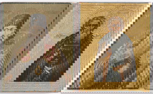 A Russian Icon Triptych, 19th C Auction