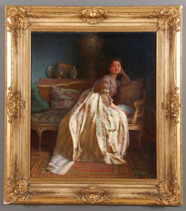 VIKTOR SCHRAM OIL PAINTING OF YOUNG BEAUTY