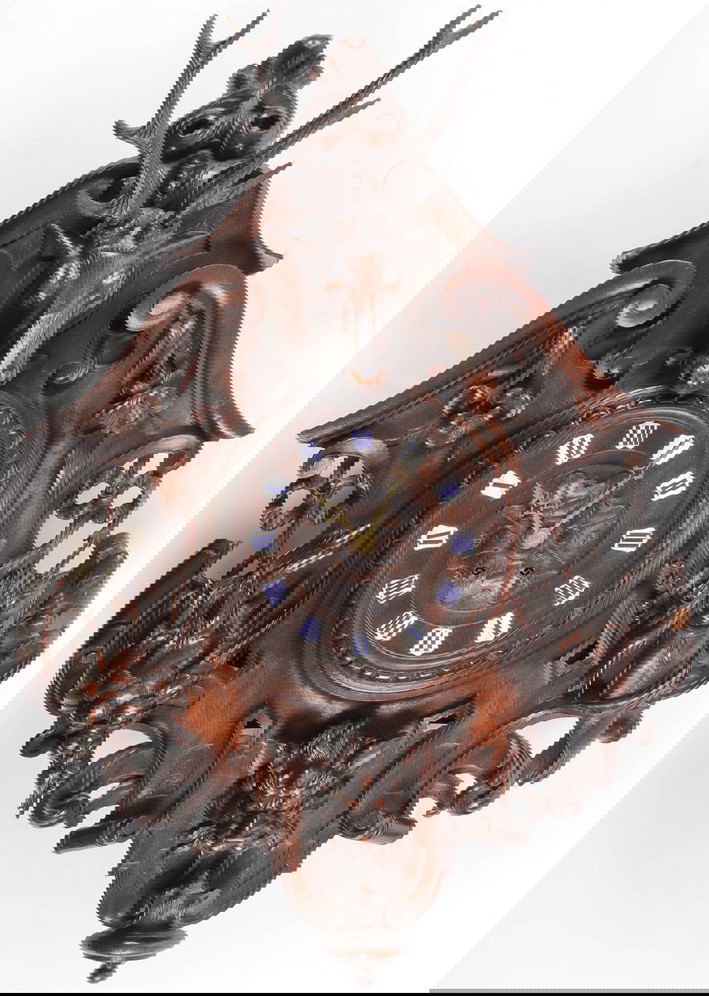 Impressive Carved Oak Hunt Clock Auction