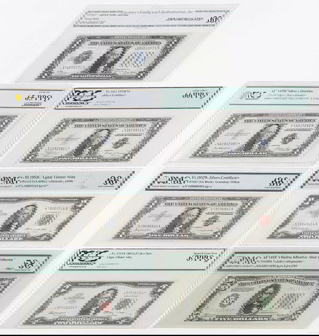 16 Us Currency Notes Auction