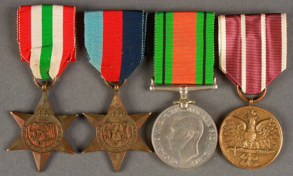 RARE POLISH WWII MEDAL GROUPING WITH #D MT CASSINO : Lot 583