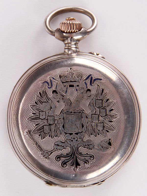IMPERIAL RUSSIAN SILVER ENAMEL POCKET WATCH
