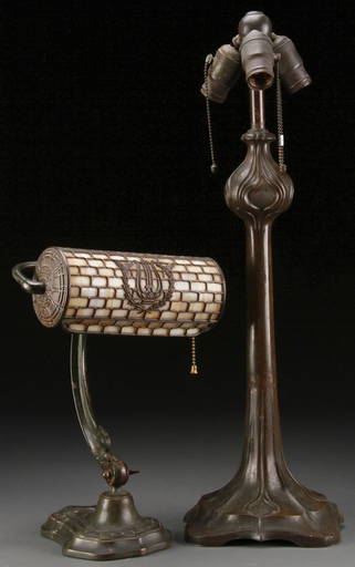 Handel Art Glass Piano Lamp And Lamp Base, 1900