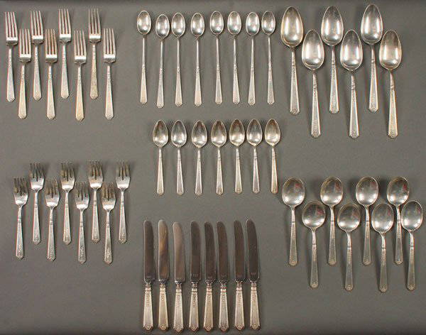 53 Piece Gorham Sterling Silver Flatware Princess Patr