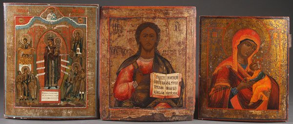 Group of Three Russian Icons, 19th c., of the Deisis, - Apr 17, 2016 ...