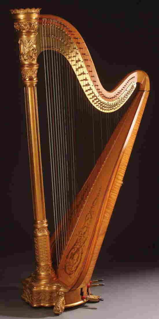 CARVED & GILT WOOD LYON & HEALEY CONCERT HARP