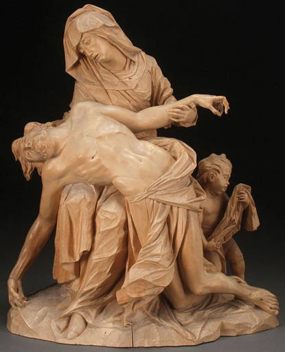 An Exceptional Carved Pieta, German, 19th Century