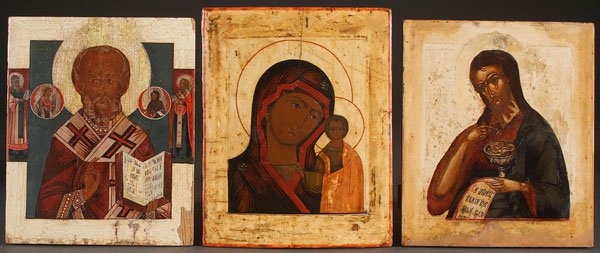 Group of Three Russian Icons, 19th c., of the Deisis, - Apr 17, 2016 ...