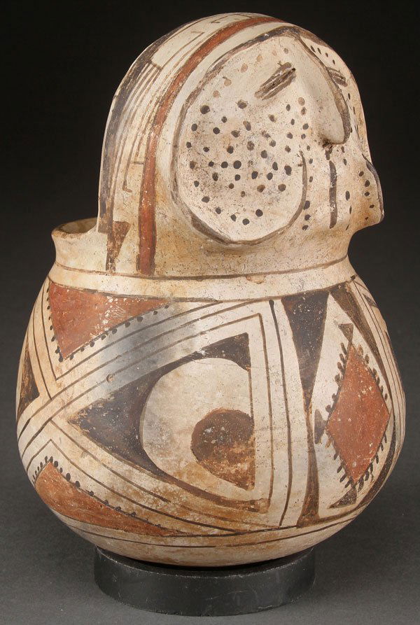 PRE HISTORIC RAMOS POLYCHROME POTTERY EFFIGY JAR