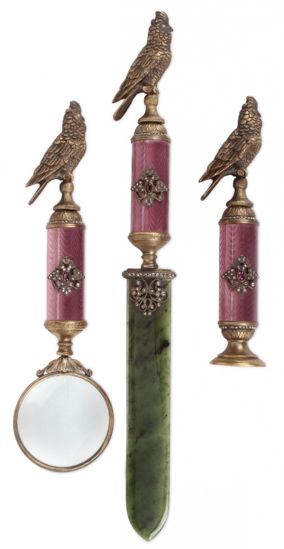 FABERGE STYLE DESK SET - Jun 16, 2015 | Jackson's Auction in IA