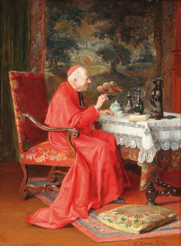FINE FRENCH CARDINAL PAINTING V. MARAIS-MILTON