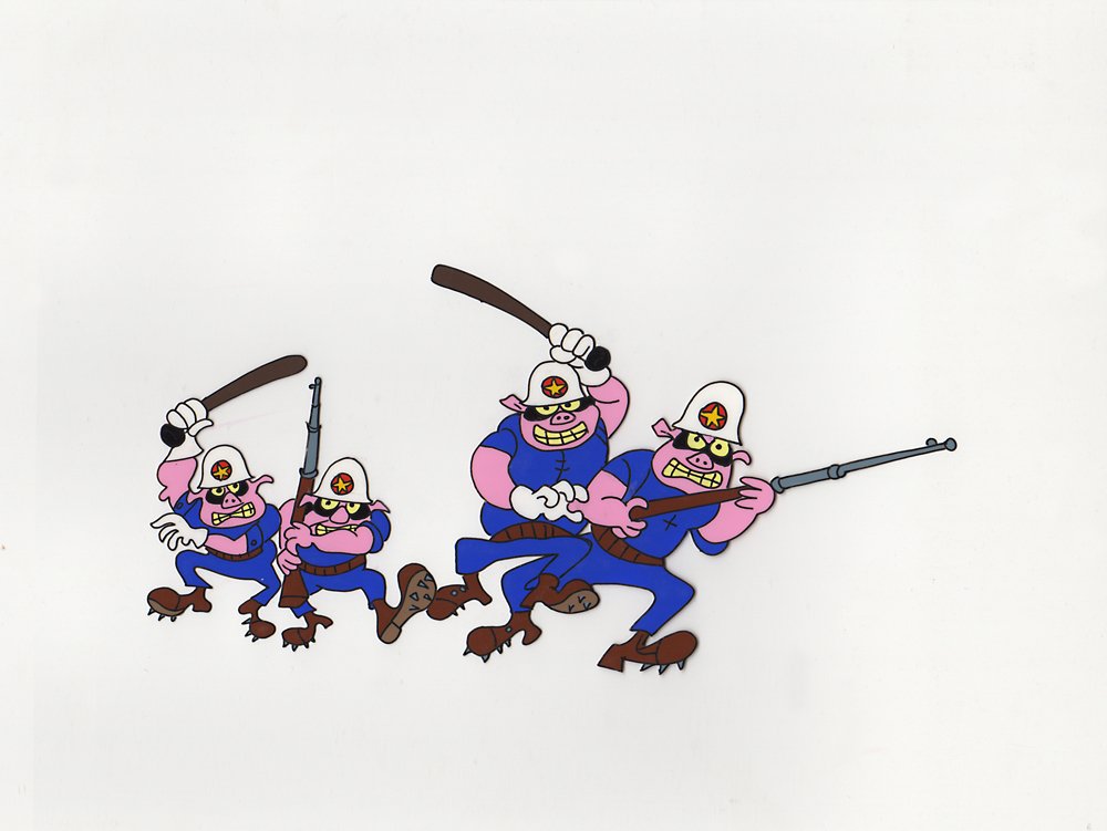 Production Cel of Police Pigs from Fritz the Cat