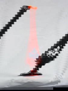 Fenton Hand Painted Bud Vase By Freda Hubbard