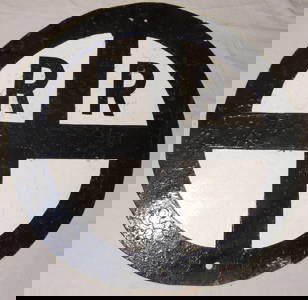 Antique Steel Railroad Sign