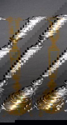 European Brass Candlesticks Signed J. Ehrlich