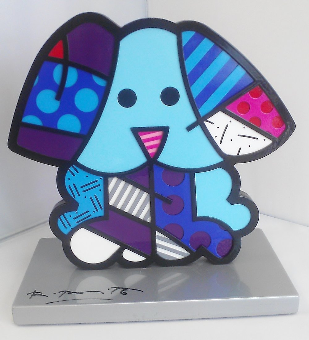 Romero Britto Signed & Numbered Dog Sculpture