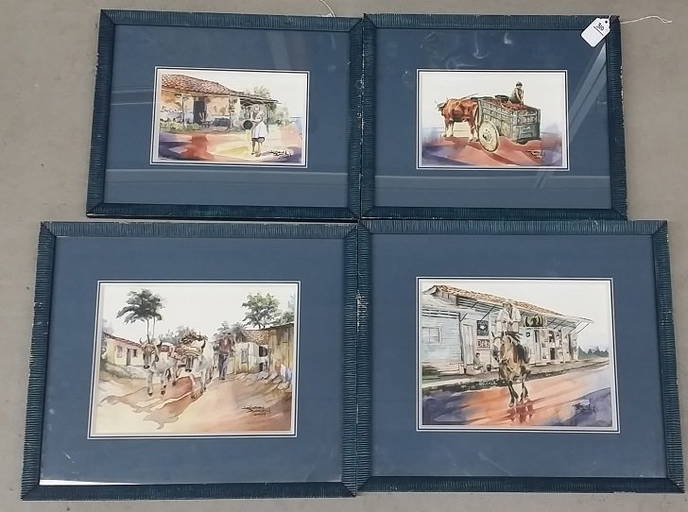 Lopez Baylon Set Of 4 Watercolors