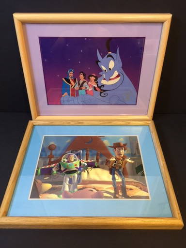 Lot Of 2 Framed Authentic Disney Lithographs W/coa