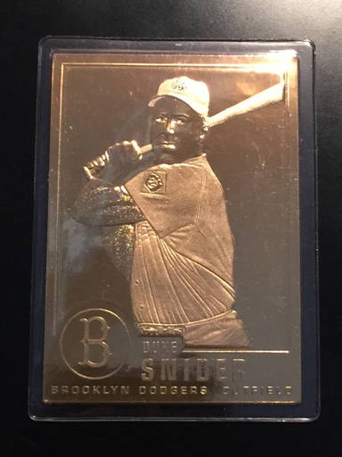 Rare 22kt Gold Baseball Card Of Duke Snider