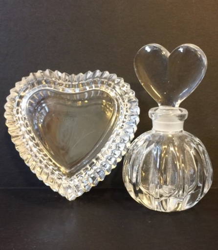 Lot Of 2 French Crystal Vanity Set/perfume Bottle+