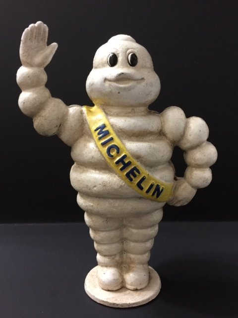 Old & Large Cast Iron MICHELIN MAN Coin Bank