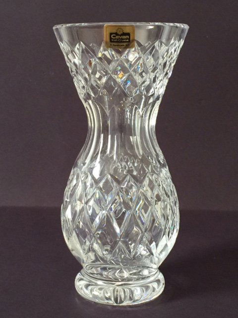 Rare Signed CAVAN Dublin Ireland Cut Crystal Vase