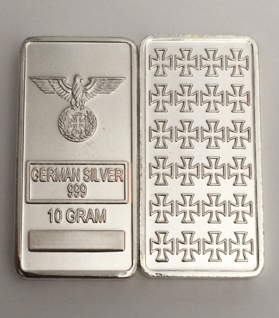 10 Gram Nazi Germany .999 Silver Clad Bullion Bar
