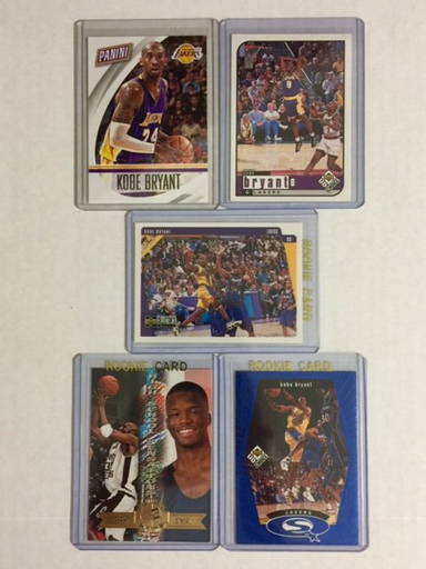 Lot Of 5 Kobe Bryant Rookie Basketball Cards