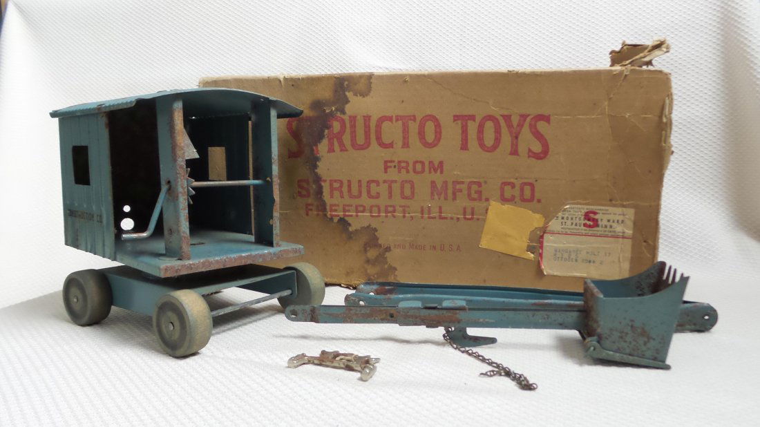 Vintage Structo Excavator Toy With Original Box