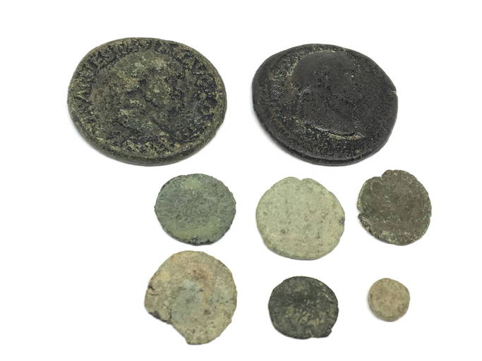 Two Roman Coins Emperor Vespasian 9ad 79ad. With Other