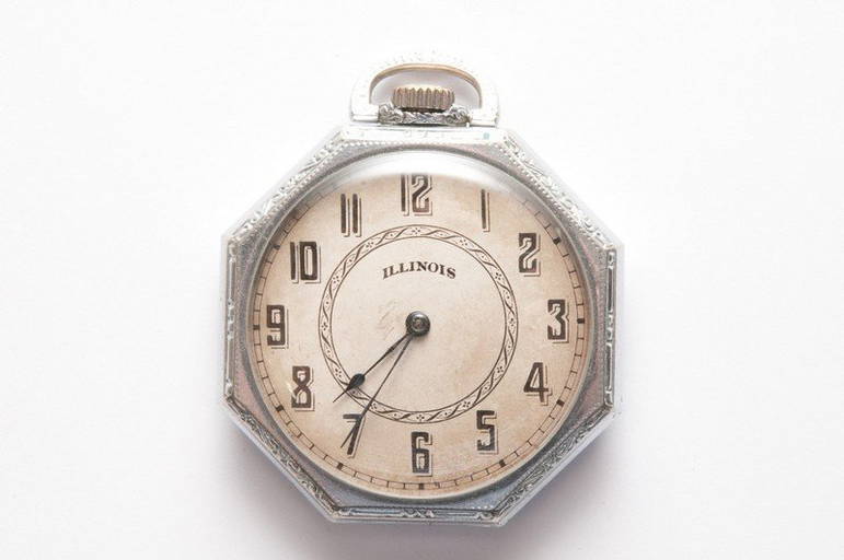 A Illinois Pocket Watch With Octagonal Shaped Face