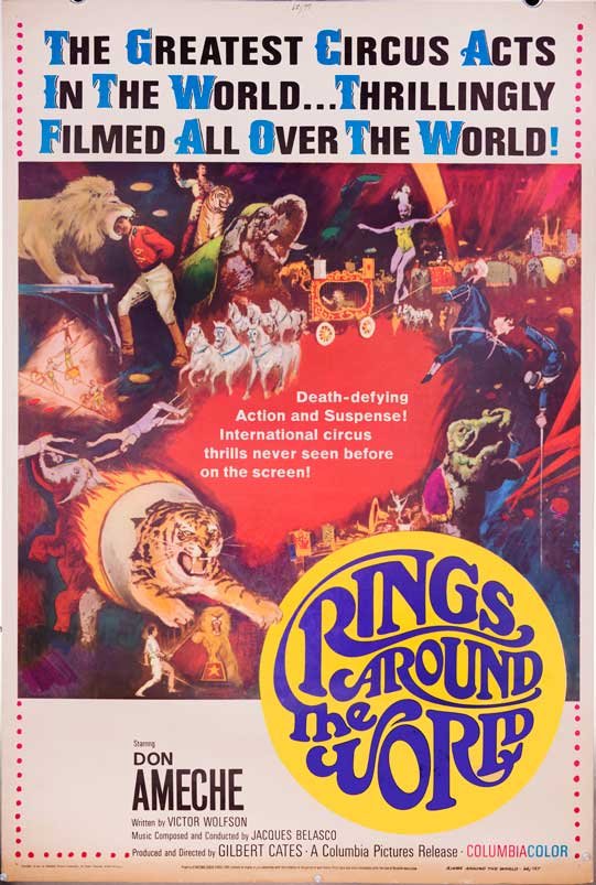 RINGS AROUND THE WORLD (1966) circus 40x60 giant poster
