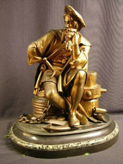 Bronze Sculpture Of Christopher Columbus In A Sit