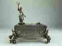 Mechanical singing 925 silver bird box. Lady with a wreath. - Nov 01 ...
