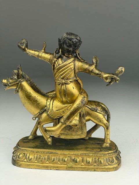 Rare Vintage Tibetan Gilded Bronze Sculpture.