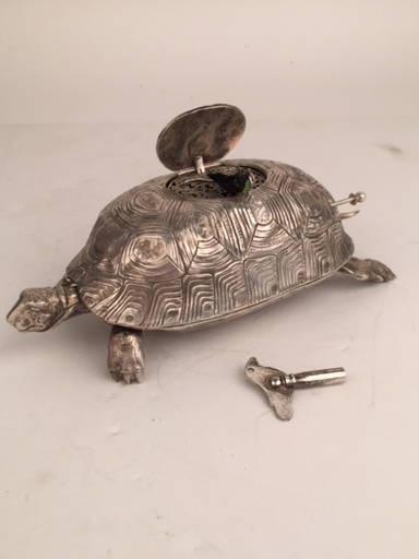 Mechanical Singing Bird Box Automaton In The Form Of A Turtle.