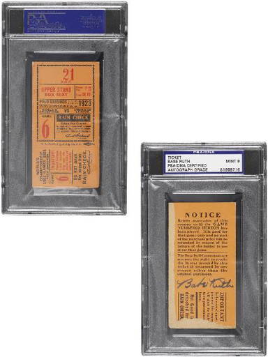 Babe Ruth Signed 1923 World Series Game 6 Ticket S