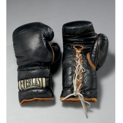 Muhammad Ali Black Sparring Gloves, Circa 1970s