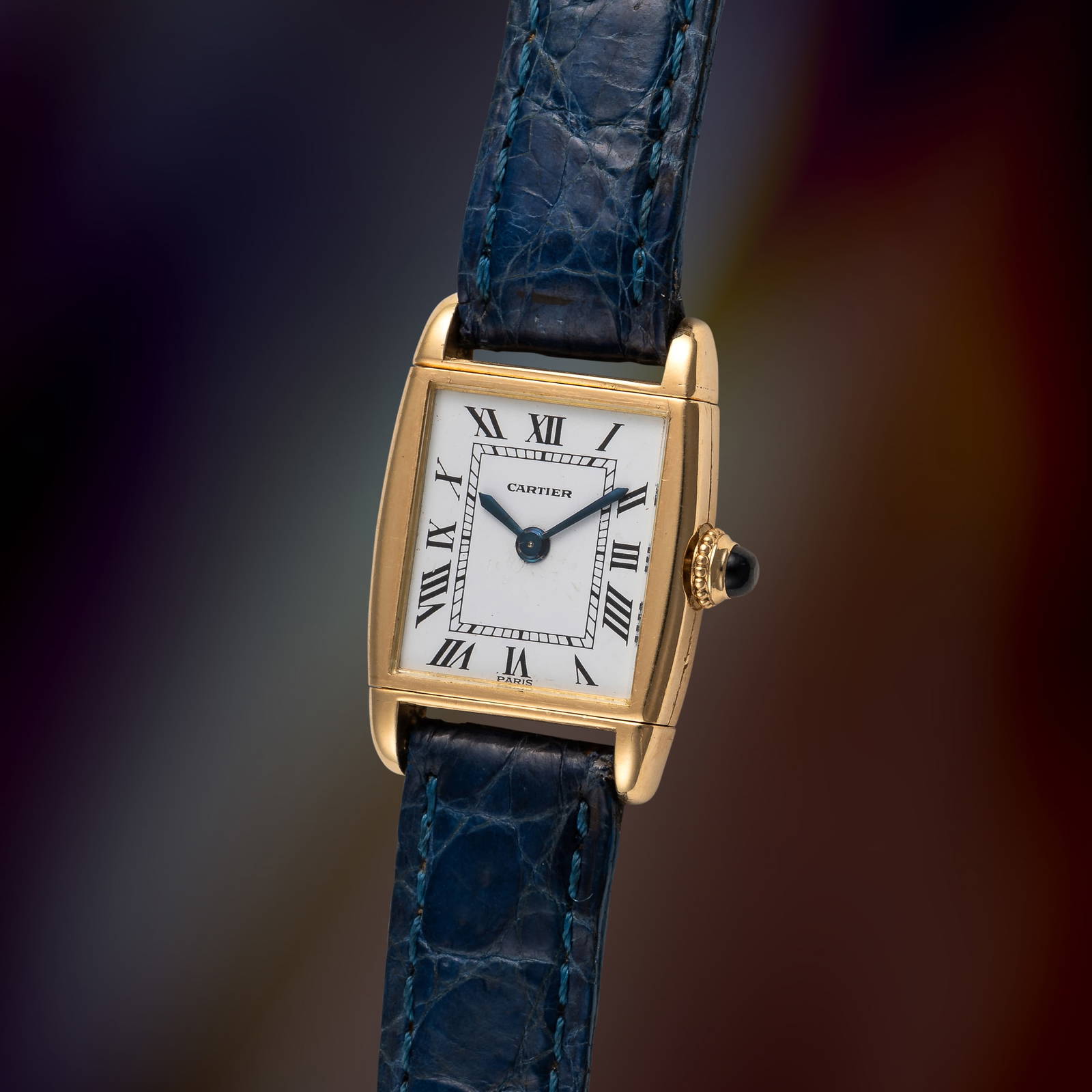 A Lady's Rare 18k Solid Gold Cartier Paris "reverso" Wrist Watch Circa ...