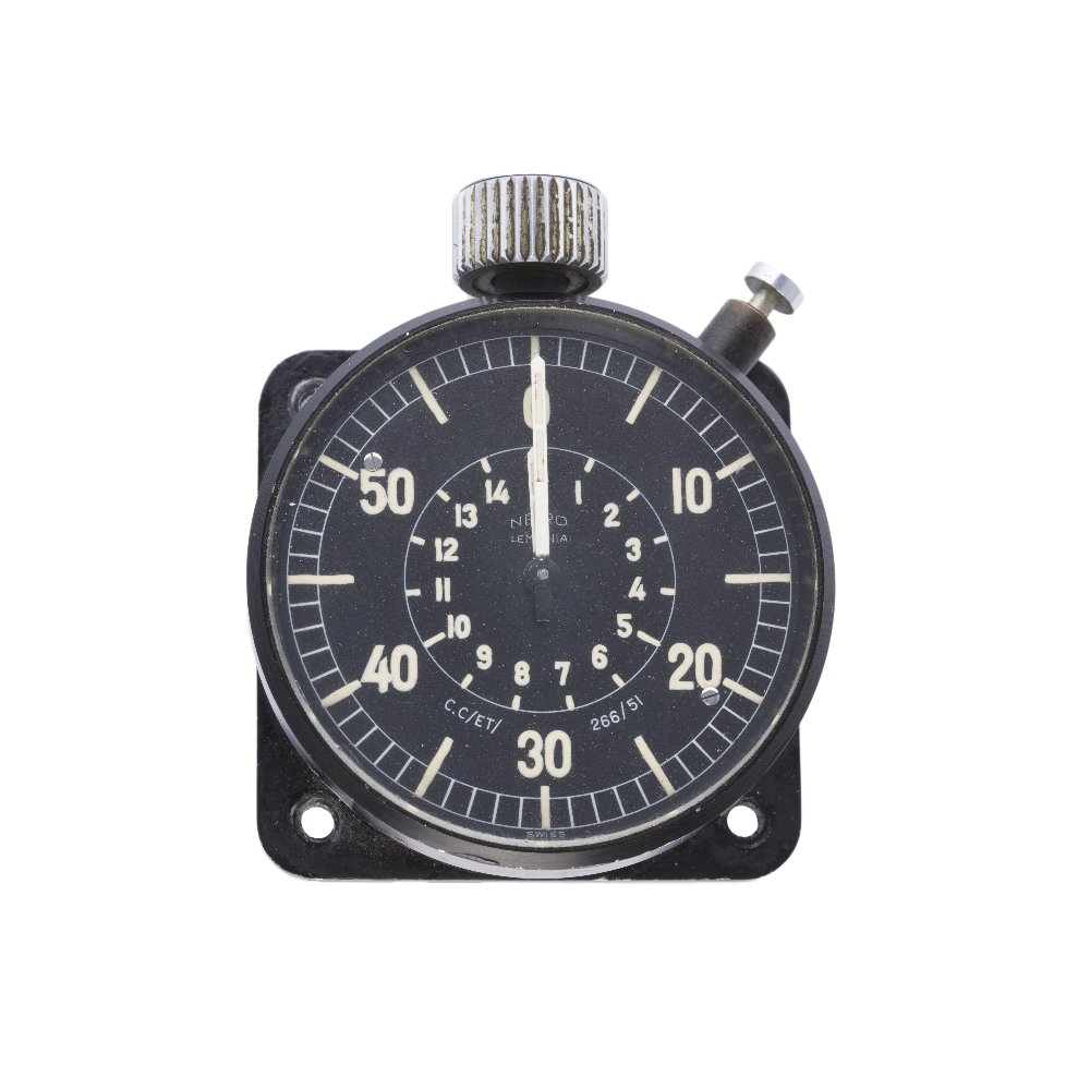 A RARE LEMANIA NERO MILITARY AIRCRAFT STOPWATCH / TIMER