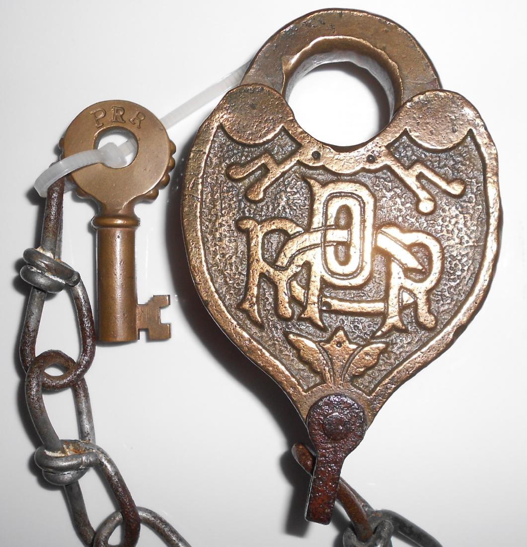 Pennsylvania Railroad Cast Back Lock & Key