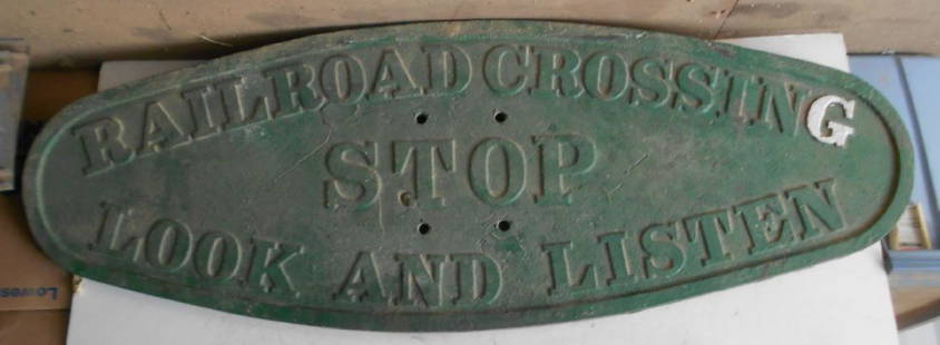Cast Iron Railroad Crossing Sign