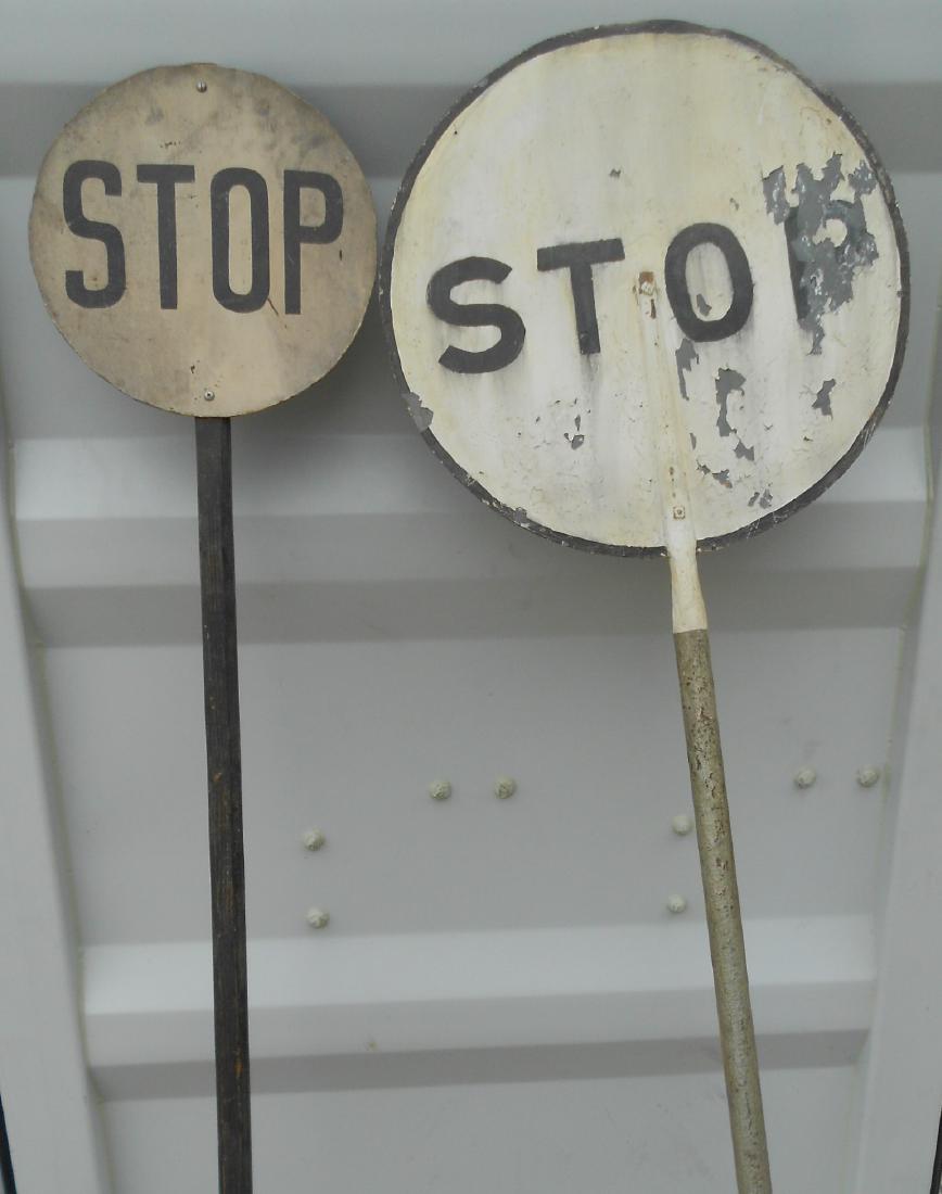 * 2 Railroad Crossing "STOP" Signs