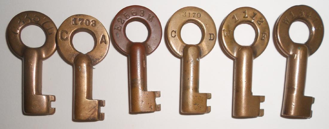 6 Pennsylvania Railroad Switch Keys