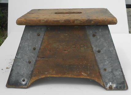 Burlington Northern Railroad Wooden Step Box